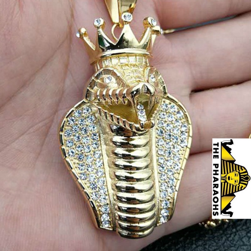 King Snake Zodiac Titanium Talisman Luck Charm Amulet Pendant-Gold ...