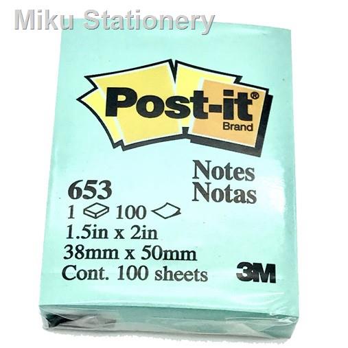 Post it note 3M No.653 ขนาดเล็ก 1.5 x 2 นิ้ว กระดาษโน้ต มีกาวในตัว โพสท์-อิท | Shopee Thailand