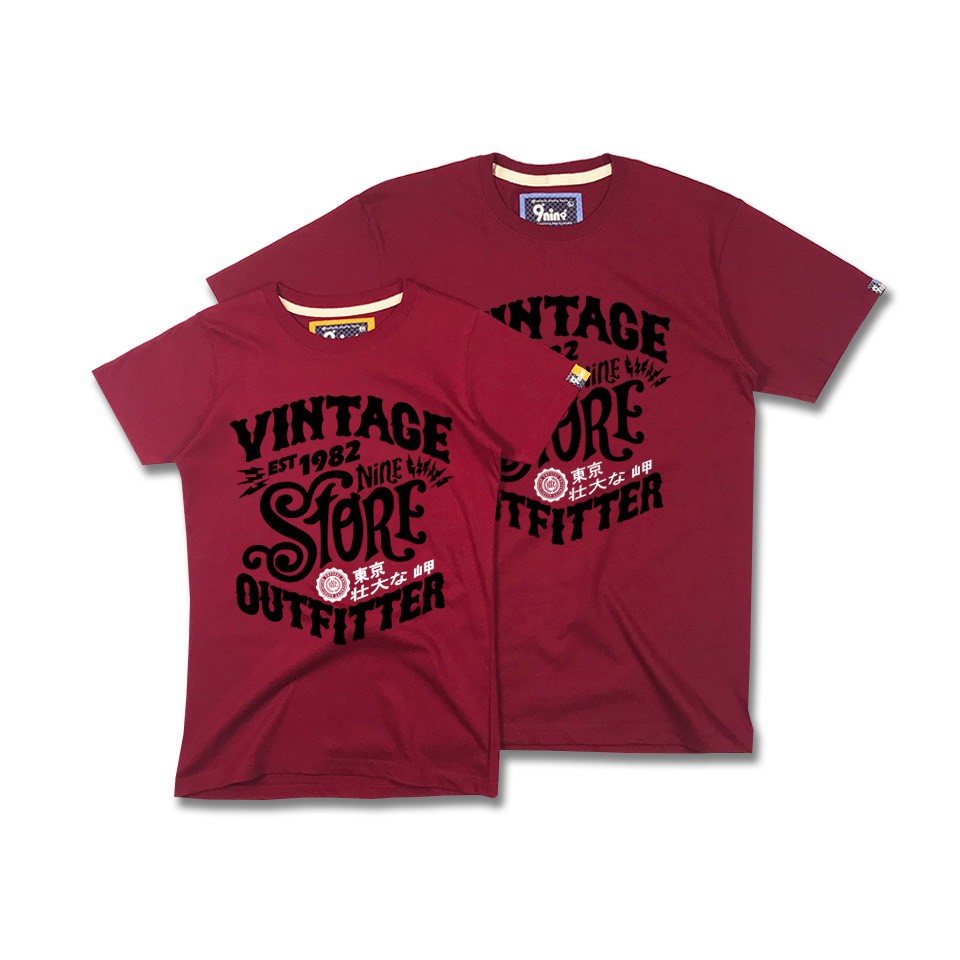 9nine เสื้อสกรีนกำมะหยี่ รุ่น VL451 (สีเลือดหมู) | Shopee Thailand