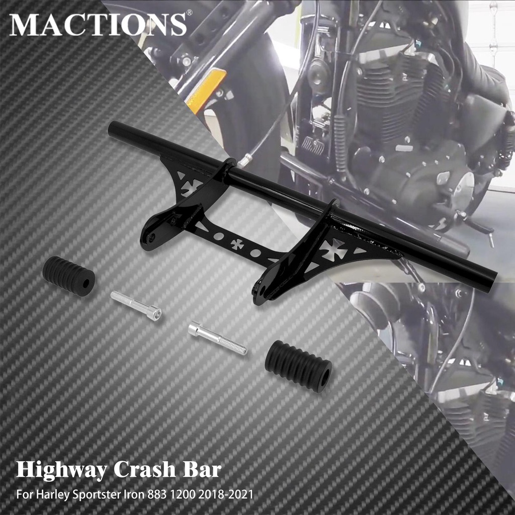 Motorcycle Front Highway Engine Guard Crash Bar Black Steel For Harley ...