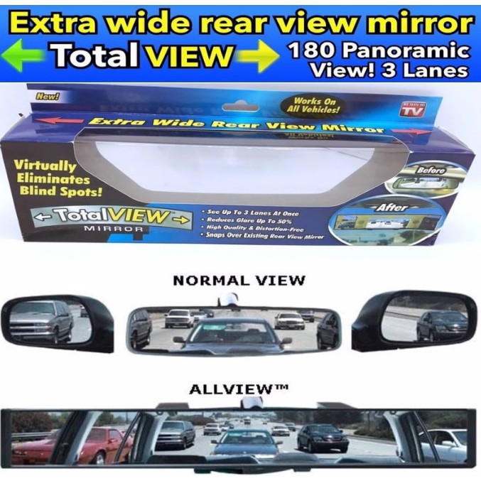 Extra wide rear view mirror กระจกมองหลัง 180องศา | Shopee Thailand
