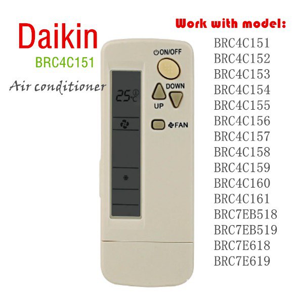 รีโมทคอนโทรลเครื่องปรับอากาศสําหรับ daikin BRC4C151 BRC4C158 BRC4C160 ...