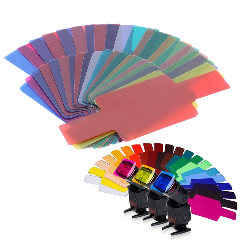 H.S.V 20 Color Photographic Color Gel Filter Cards Set Flash Speedlite ...