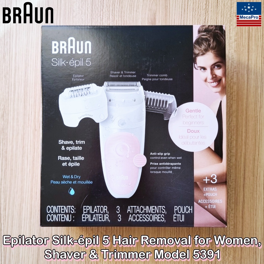 Braun® Epilator Silk-épil 5 Hair Removal for Women, Shaver & Trimmer Model 5391 เครื่องกำจัดขน ...