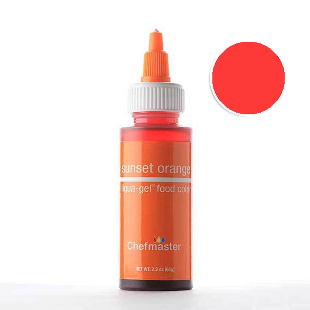 Chefmaster Color Sunset Orange Liqua-Gel 2.3oz/5036 สีเจลผสมอาหาร สีส้ม ...