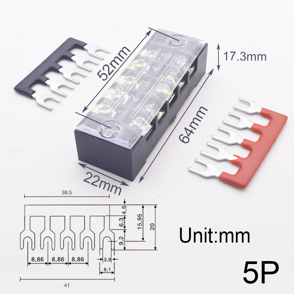 สกรูไฟฟ ้ า Terminal Block Dual แถว Strip คงที ่ สายไฟสายไฟ 600V 15A กล ่ องเชื ่ อมต ่ อสาย ...