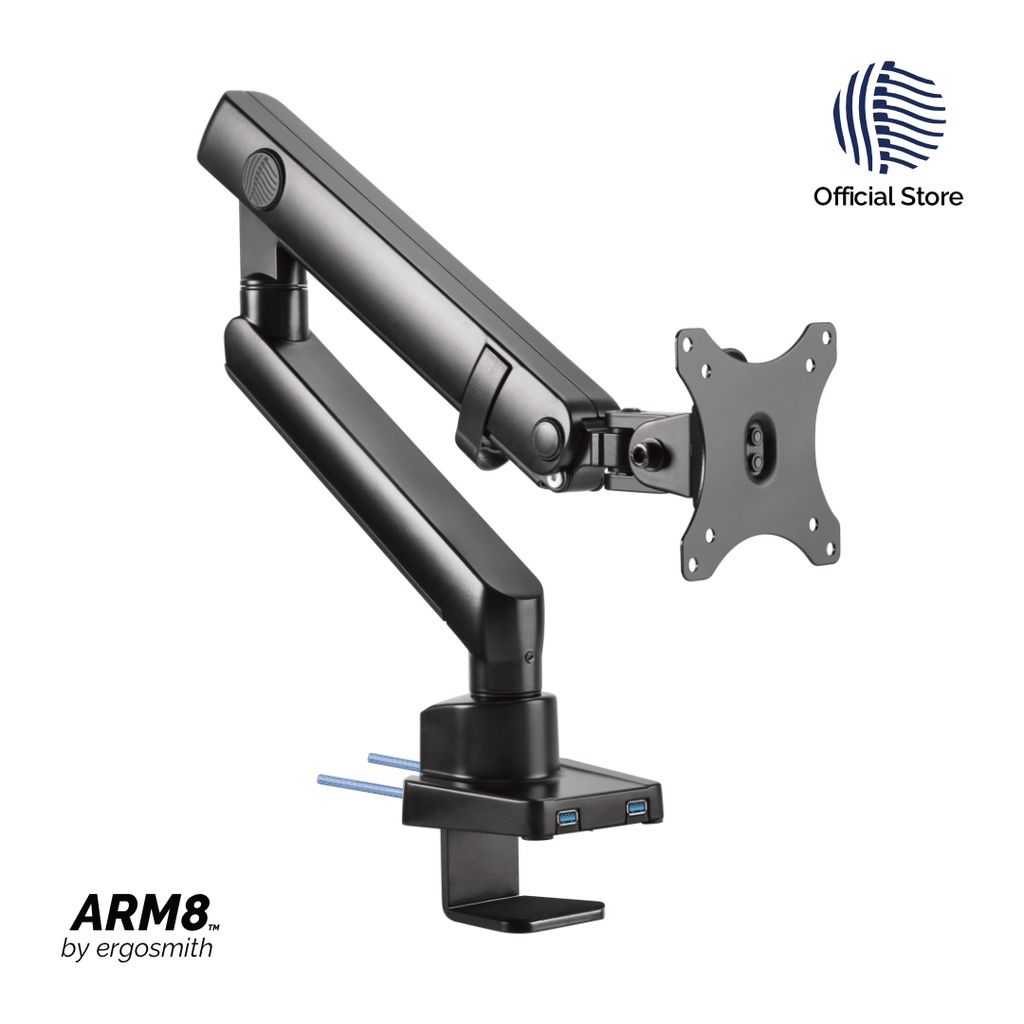 Ergosmith ARM8 - Single Monitor Arm / Desk Computer Stand Mount USB 3.0 VESA 13”-34” 8kg เออร์โก ...