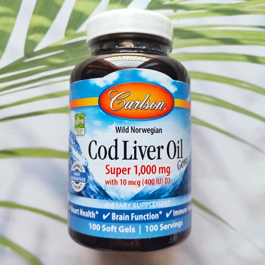 น้ำมันตับปลาจากนอเวย์ Wild Norwegian Cod Liver Oil Gems, Super 1000 mg ...