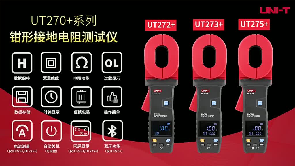 UNI-T UT272+ UT273+ UT275+ Clamp Earth Ground Testers Resistance ...