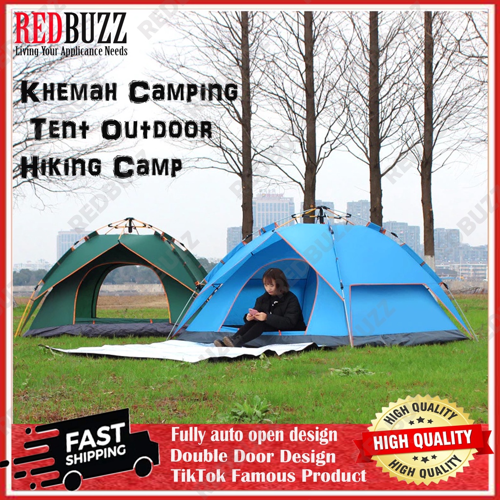 Redbuzz Khemah เต็นท์แคมป์กลางแจ้งเดินป่ากันน้ําพับได้ 2 ประตูน้ําหนัก ...
