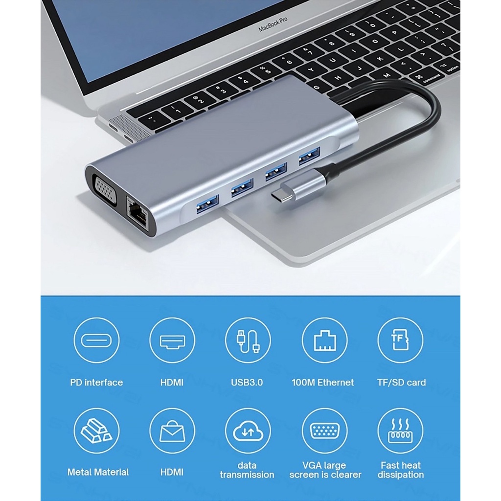 OKER Multi-Port Type-C Hub 11in1 Docking Station ฮับ USB Type-C มัลติ ...