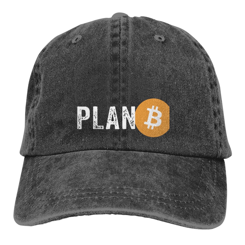 หมวกฮิปฮอปล่าสุด Plan B Cryptocurrency Bitcoin Retro Distressed Washed ...