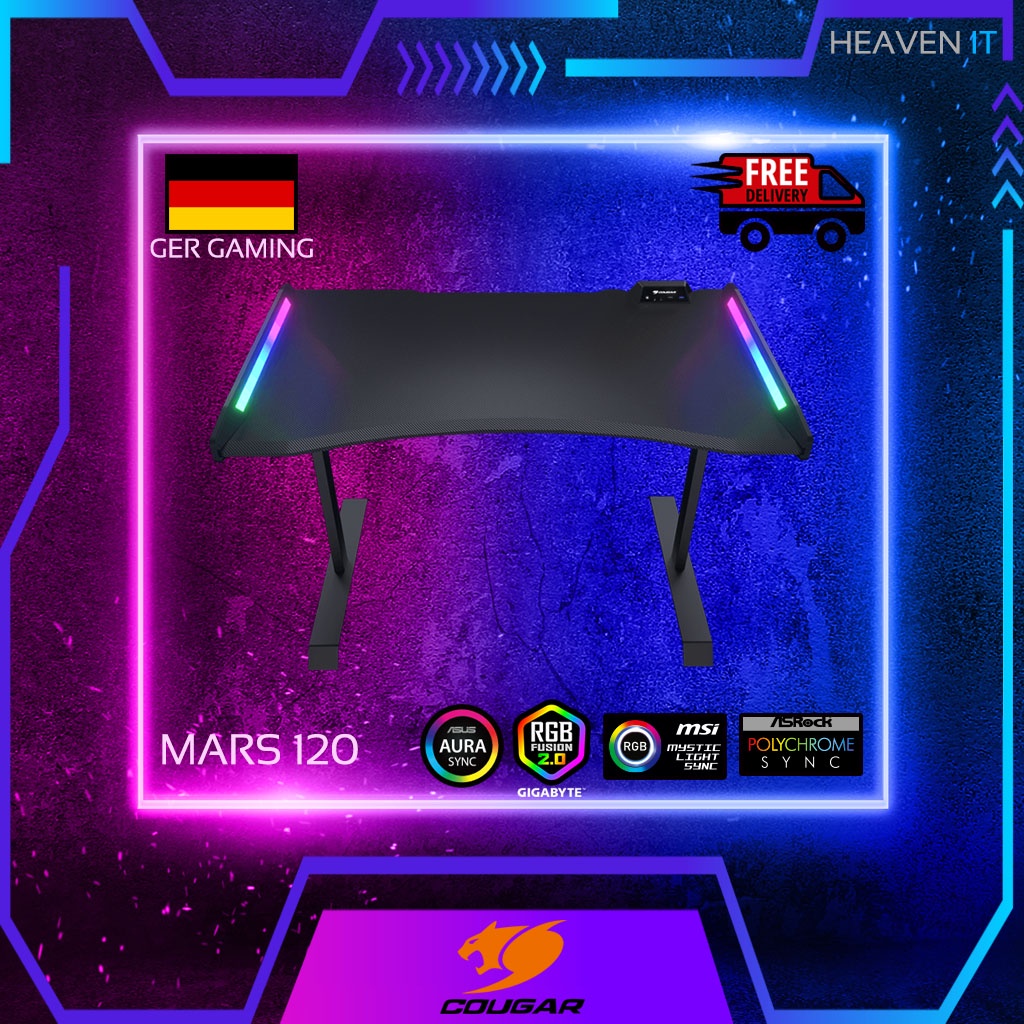 GAMING DESK (โต๊ะเกมมิ่ง) COUGAR MARS 120 RGB (CGR-MARS-120) รับประกัน ...