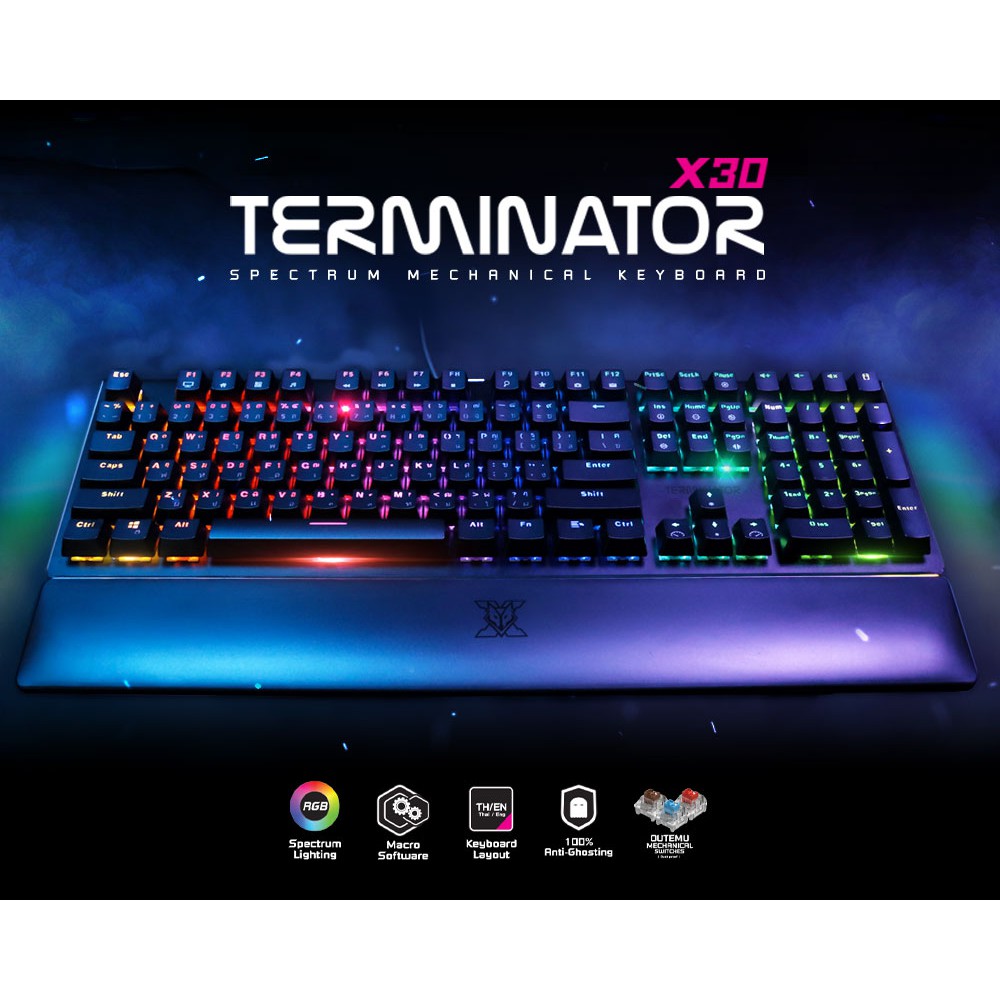 คีย์บอร์ดเกมมิ่ง NUBWO TERMINATOR X30 SPECTRUM MECHANICAL KEYBOARD ...
