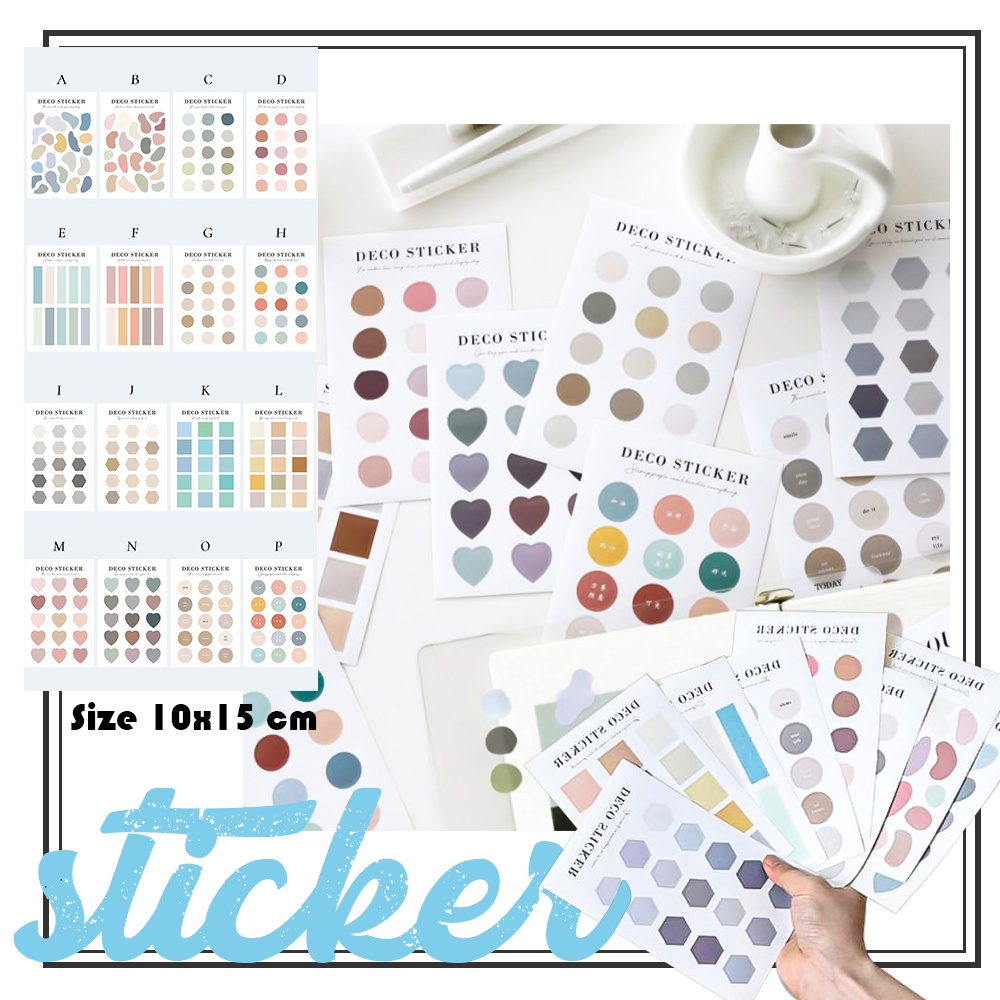 🔥สติ๊กเกอร์เฉดสีรูปทรง🔥ตกแต่งไดอารี่ DIY Die cut sticker 10x15ซม. ️ ...