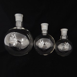 คนโทก้นกลม (ขวดก้นกลม) พร้อมขอบปากแบบข้อต่อขนาด 29/32 ทนไฟ 1000 ...