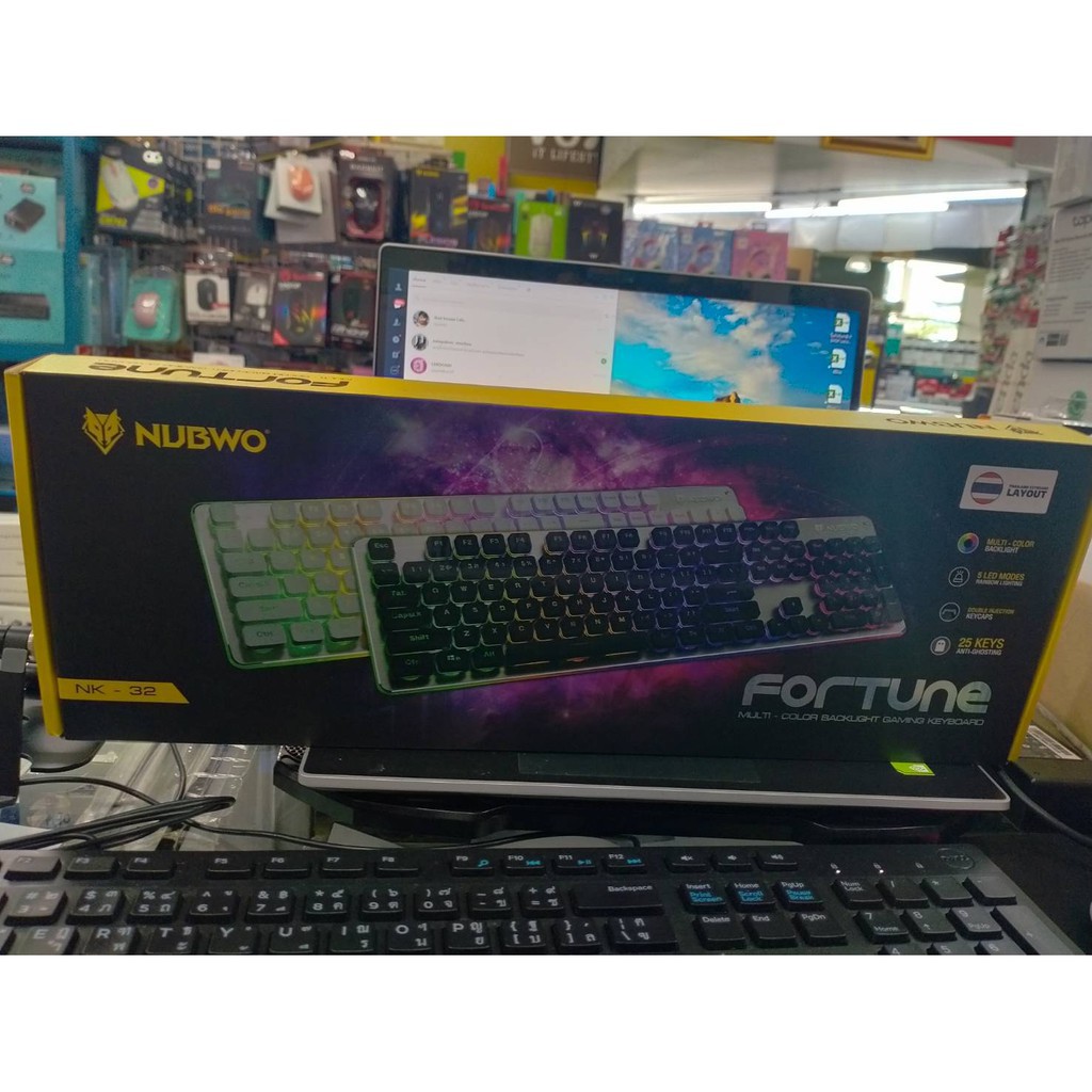 NUBWO Nk-32 PINK EDITION FORTUNE multi-color backlight gaming keyboard ประกัน 1ปี | Shopee Thailand