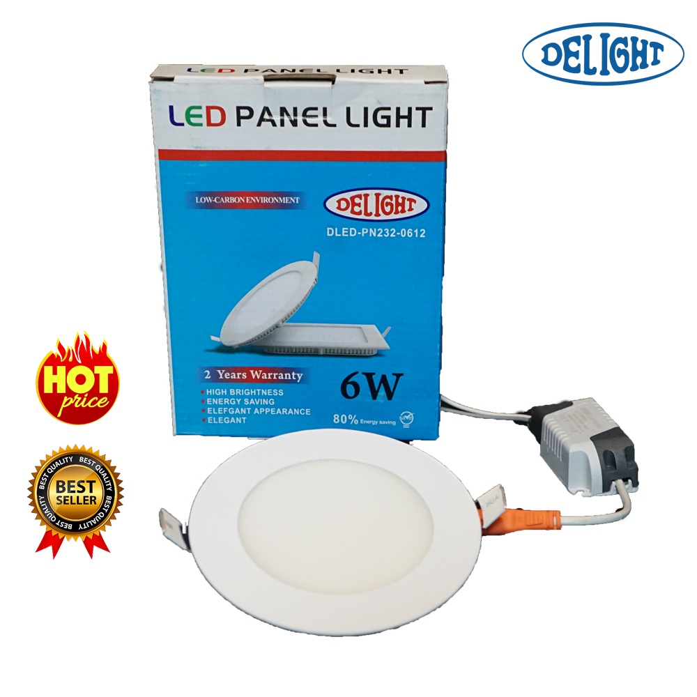 DELIGHT ดาวน์ไลท์ LED 6W แสงขาว Day Light LED panel light 6W ขนาด120 mm ...