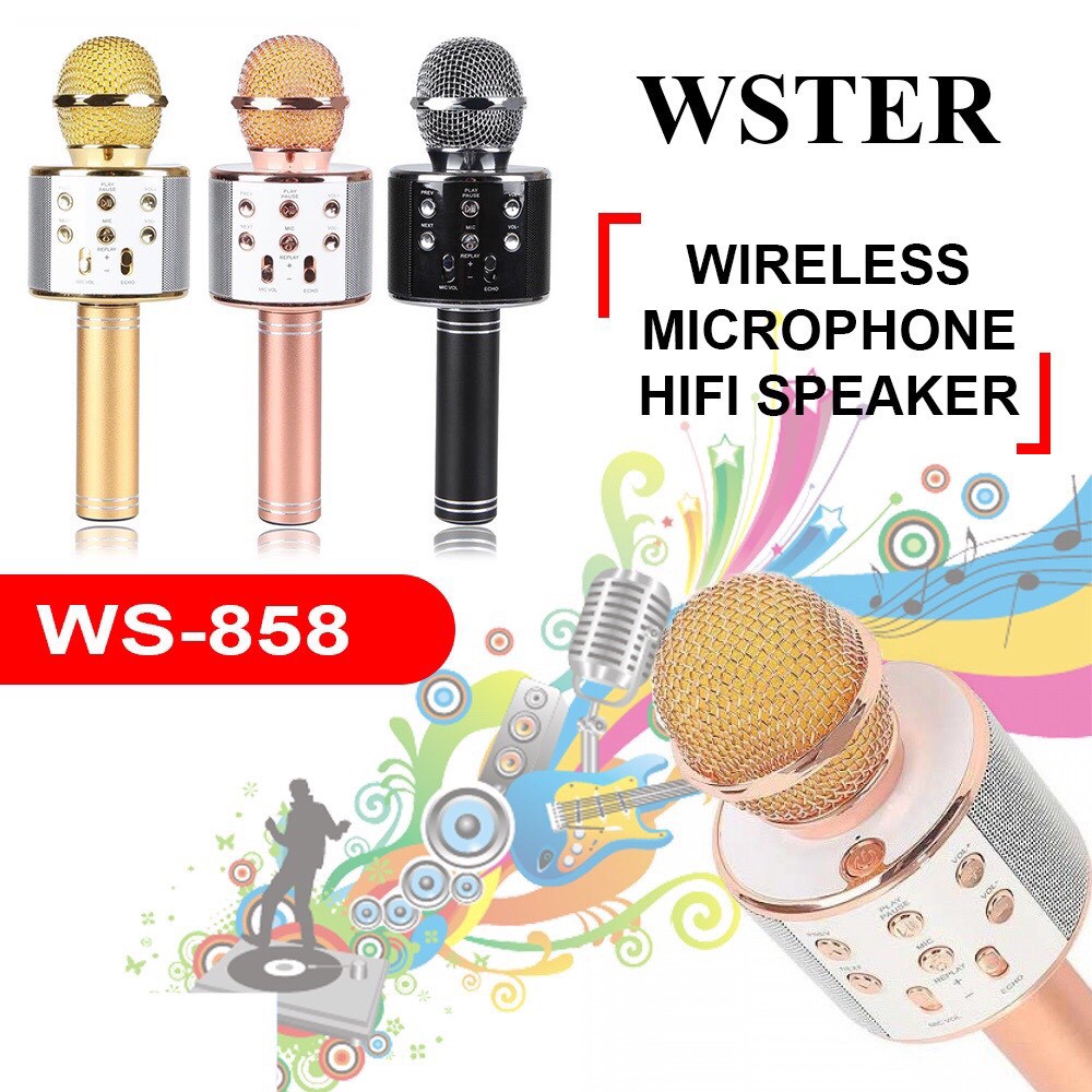 ลำโพง บลูทูธ+ไมโครโฟน WSTER WS-858 | Shopee Thailand