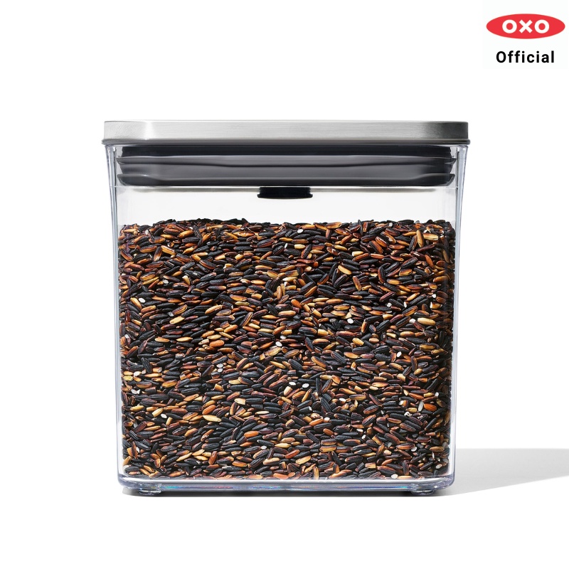 OXO กล่องถนอมอาหาร สี่เหลี่ยมผืนผ้า ฝาแสตนเลส สตีล ขนาด1.6 ลิตร l OXO STL POP RECTANGLE SHORT 1. ...