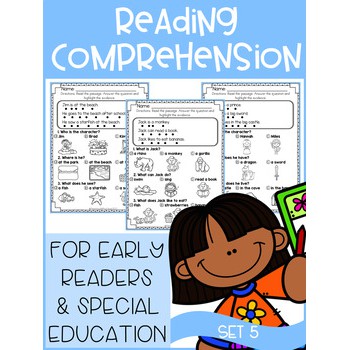 Reading Comprehension For Early Reader (SET 5)PreK, Kindergarten, 1st ...