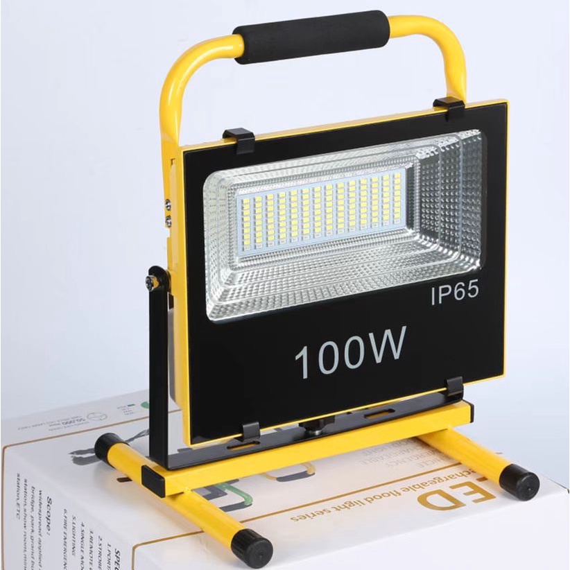 LED SPORT LIGHT 100W + BATTERY สปอร์ตไลท์แบบมีแบตเตอรี่ในตัว พกพาสะดวก ...