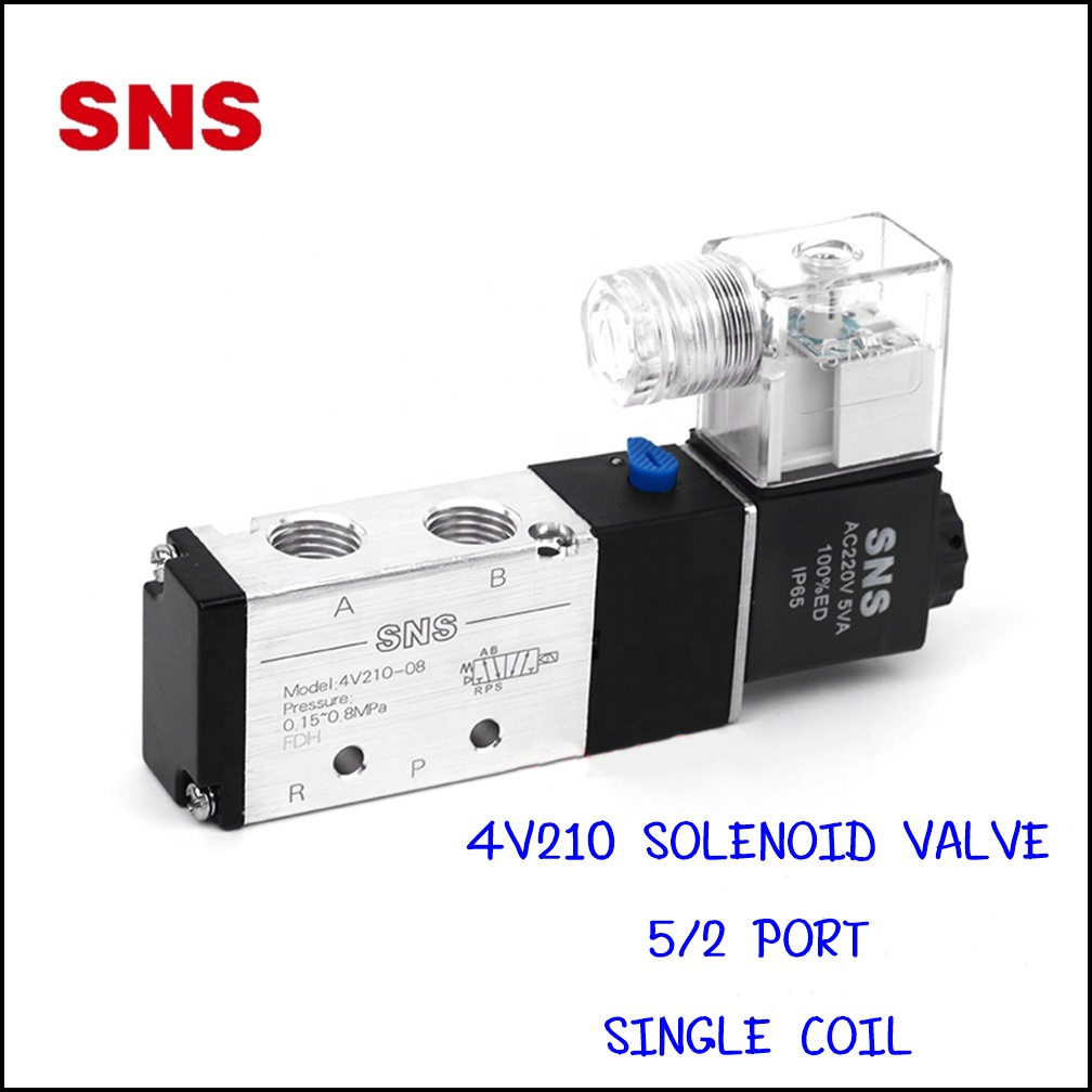 4V210-06 โซลินอยด์วาล์วไฟฟ้า 5/2 ขนาด 1 หุน 1/8 - SNS Pneumatic ...