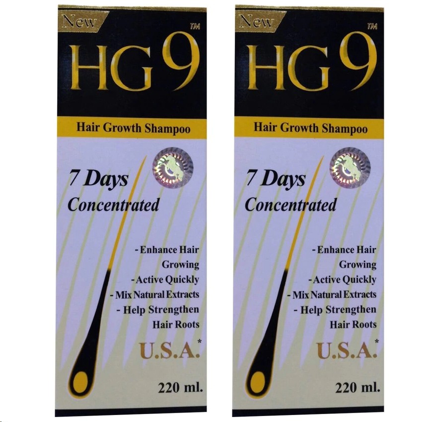 HG9 Hair Growth Shampoo , HS9 แพคเกจใหม่ แชมพูแก้ผมร่วง ผมบาง 220ml. (2 ...