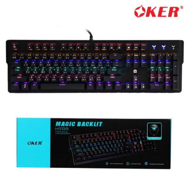 คีย์บอร์ดเกมมิ่ง Keyboard Mechanical Blue Switch Oker K9138 | Shopee Thailand