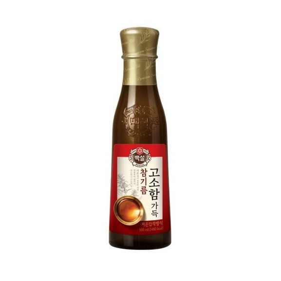 น้ำมันงา น้ำมันงาคั่ว เกาหลี 100% cj beksul sesame oil collection 백설 참기름 korea sesame oil ...