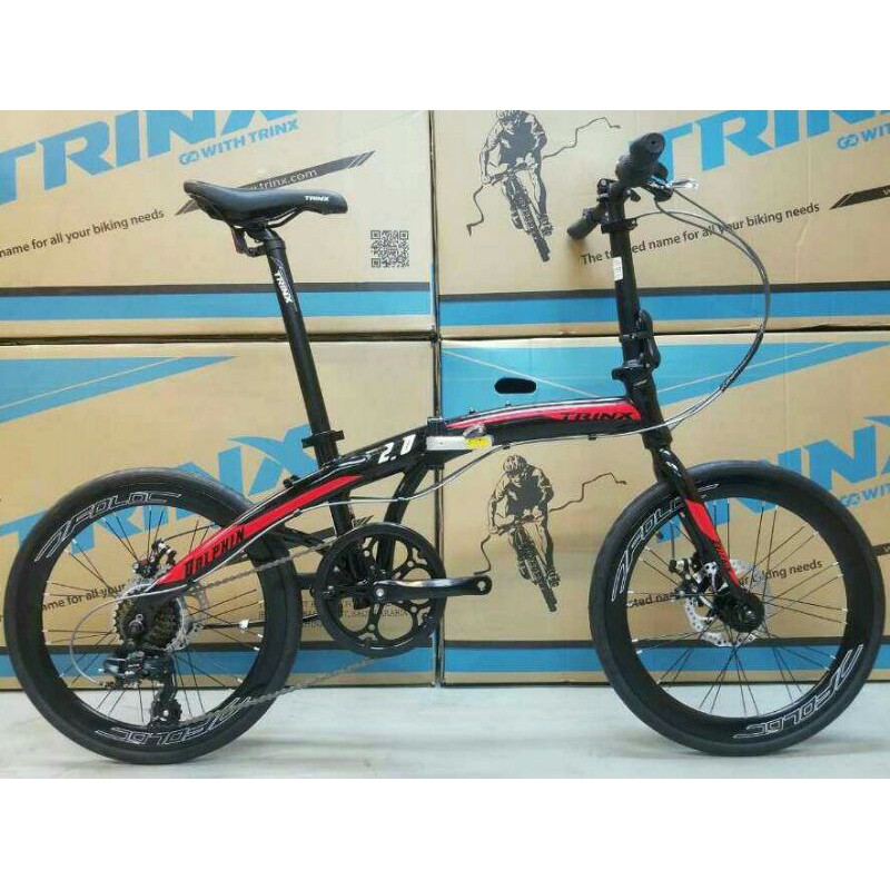 TRINX DOLPHIN 2.0(ส่งฟรี+ผ่อน0%) จักรยานพับได้ ล้อ20" เกียร์ SHIMANO 7 ...