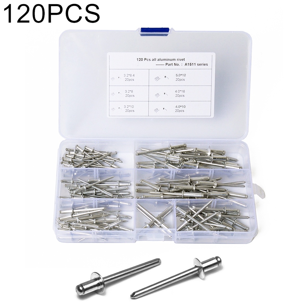 120 ชิ้น All Aluminium POP Rivet Assortment Kit | Shopee Thailand