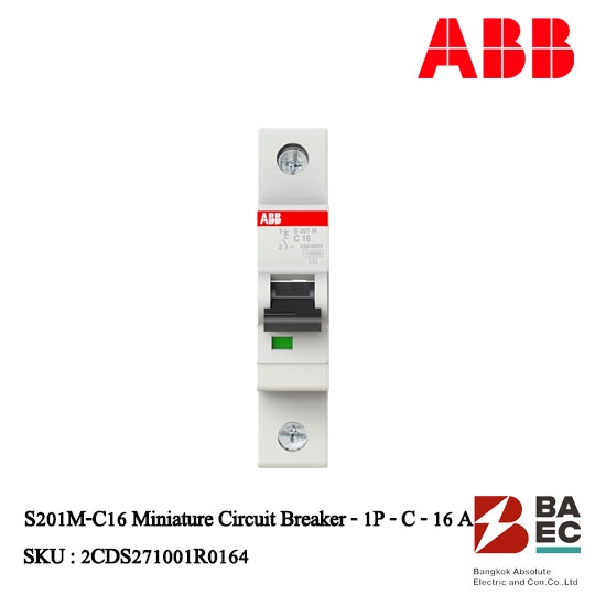 ABB S201M-C16 เซอร์กิตเบรกเกอร์ 16Amp 1P 10KA | Shopee Thailand