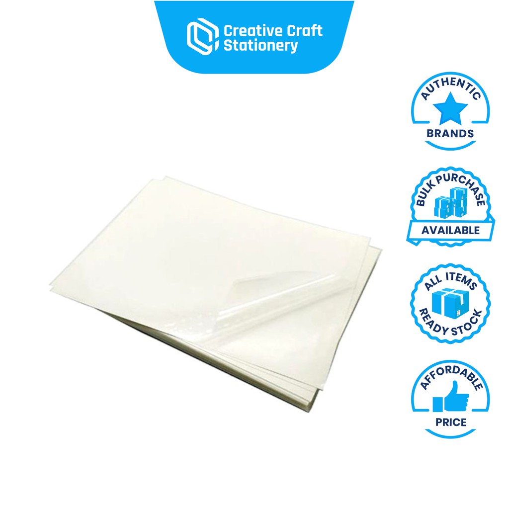 100's A4 OPP สติกเกอร์ใส / สติกเกอร์ใส / ฟิล์ม PVC สังเคราะห์ กาวในตัว | Shopee Thailand