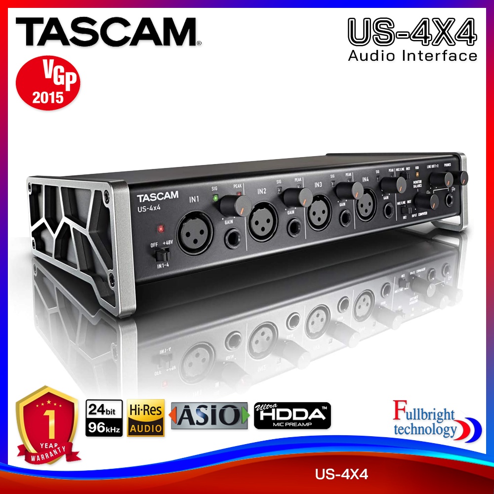 Tascam US-4X4 USB Audio-MIDI Interface (4IN, 4OUT) ออดิโออินเตอร์เฟส ...