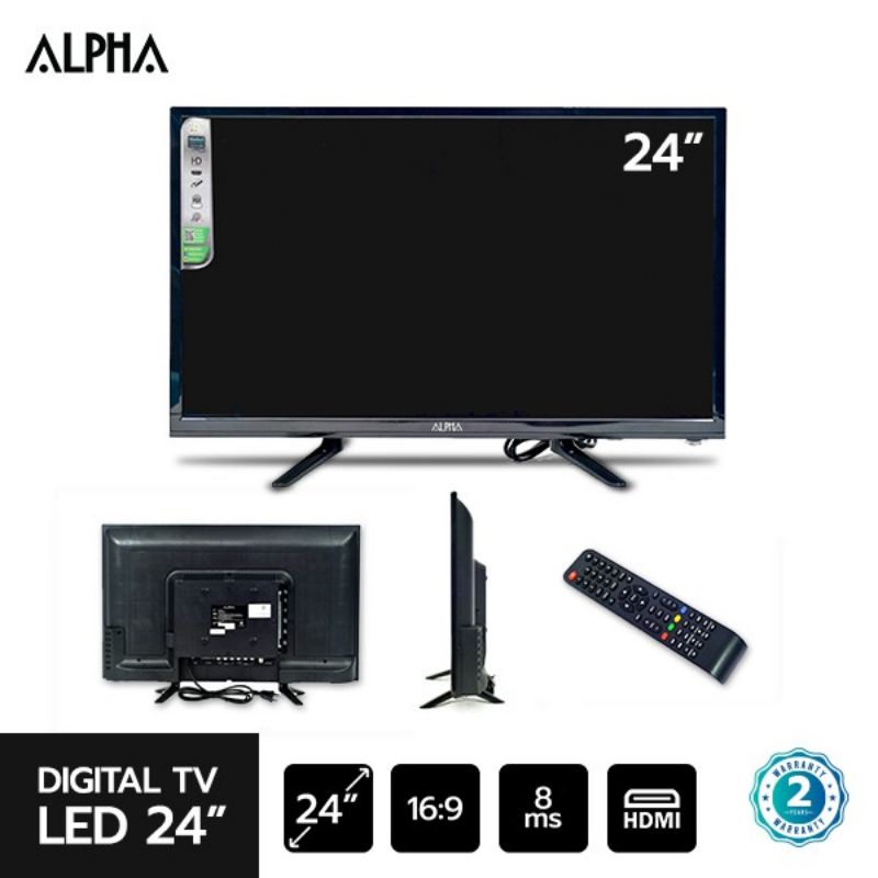 ALPHA LED TV 24 นิ้วหน้าจอรองรับระบบ HD ให้ทุกภาพคมชัด สวยสมจริงดูหนัง ...