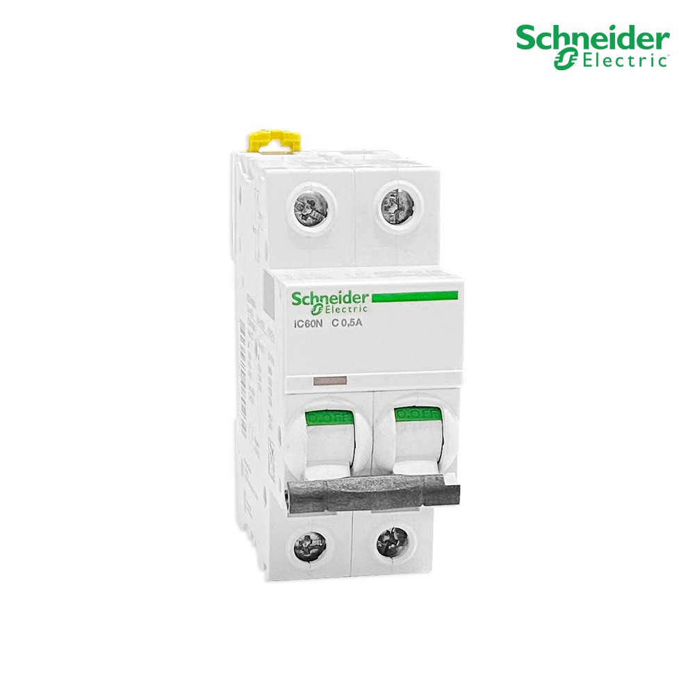 Schneider A9F74270 Miniature circuit-breaker, Acti9 iC60N, 2P, 0.5 A, C curve, 6000 A (IEC 60898 ...