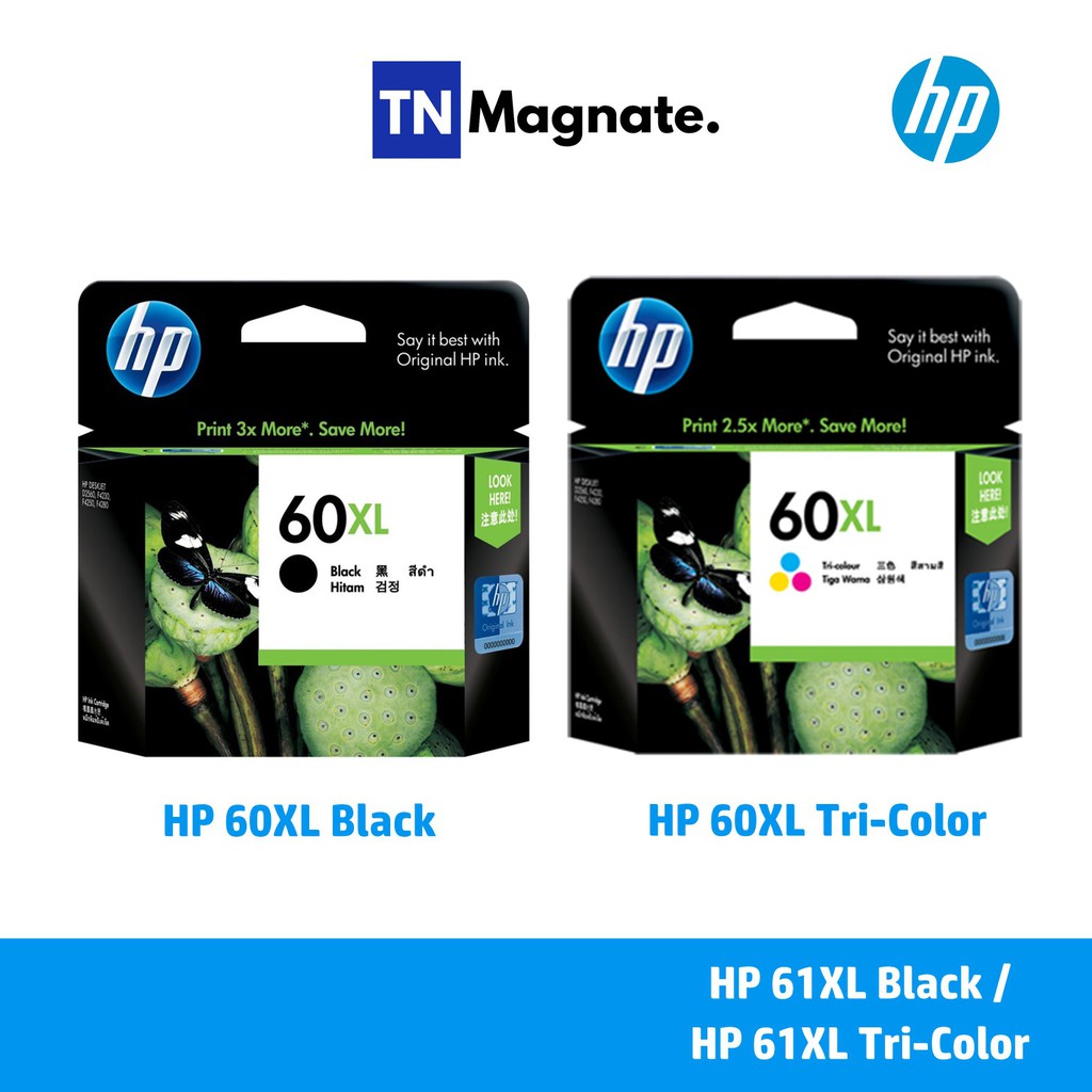 [หมึกพิมพ์อิงค์เจ็ท] HP 60XL BK/CO แพคเดี่ยว (หมึกดำ หรือ หมึกสี) - 1 ...