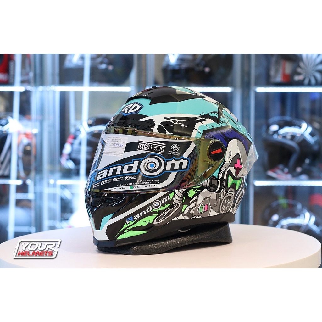 หมวกกันน็อค RANDOM HELMETS รุ่นCZ-R BT VIRUS GREEN MINT | Shopee Thailand