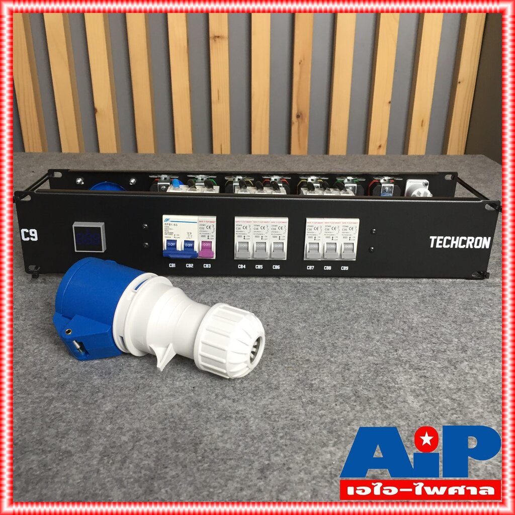 TECHCRON C9 2U ชุดโหลดไฟ ชุดจ่ายไฟ AC 32A ชุดโหลดไฟใช้งานกับเพาเวอร์แอมป์ สินค้าโรงงาน MEGATECH ...