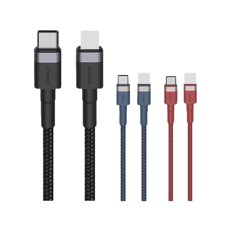 [102บ. โค้ดคุ้ม] Orsen by Eloop S51 สายชาร์จเร็ว 3A USB Type C to L 27W Max สายถัก USB Data ...