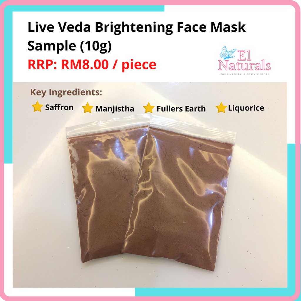 Live Veda Brightening Face Mask Sample Pack (10 กรัม) Ayurvedic Natural ...