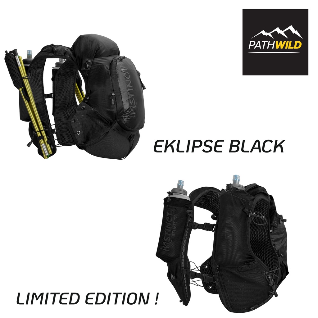เป้น้ำ INSTINCT EKLIPSE TRAIL VEST 12L BLACK EDITION พร้อมขวดนิ่ม 600 ml. 2 ขวด | Shopee Thailand