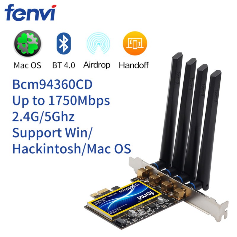 Fenvi FV-T919 การ์ด Wifi+Bluetooth 4.0 Dual Ban 1750Mbps BCM94360CD รองรับ Mac OS/Windows ...