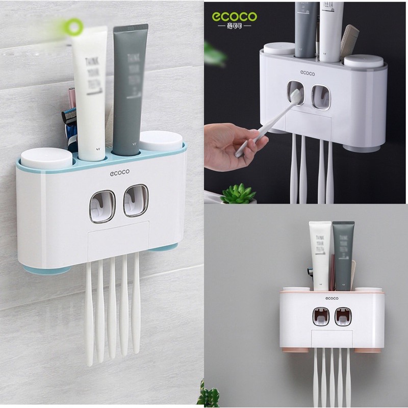 ECOCO อุปกรณ์เก็บแปรงสีฟัน ที่บีบยาสีฟัน อัตโนมัติ E1802 | Shopee Thailand