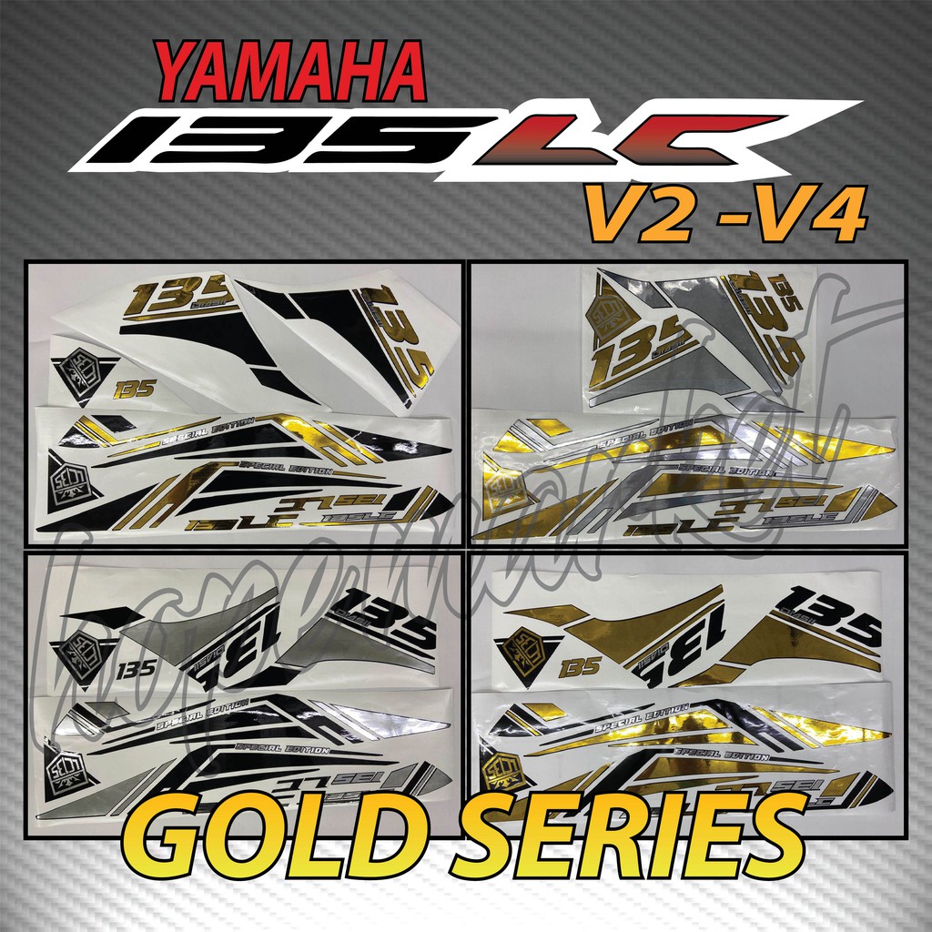 Stripe MOTOR YAMAHA LC135 V2-V6 GOLD CHROME EDITION (22) OVERLAP 三维 ...