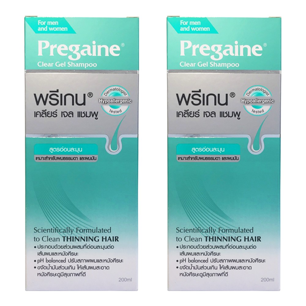 Pregaine Clear Gel Shampoo (2 units) แชมพู พรีเกน สูตร อ่อนโยน สำหรับ ...