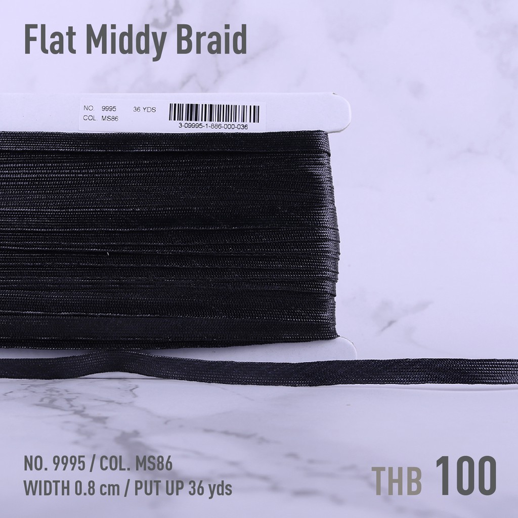 MOMOTARA No. 9995 เทปถัก Braid เทปถัก Braid เทปถักแบน Flat Middy Braid ...