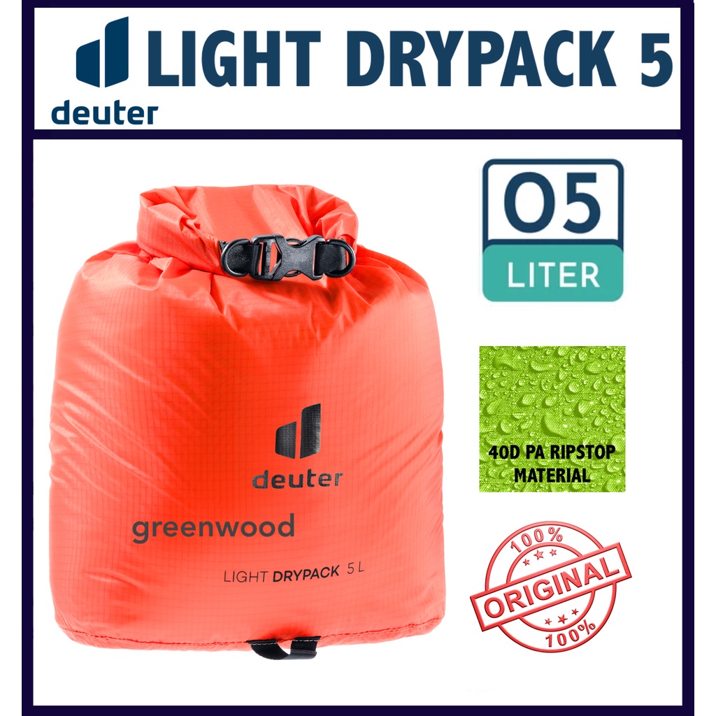 Deuter Light Drypack 5 [ ถุงแห ้ ง , ปริมาณ 5 ลิตร , 40D PA Ripstop ...