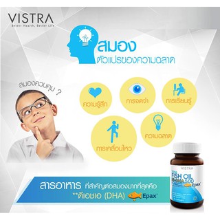 VISTRA FISH OIL HI-DHA 500 PLUS Vitamin E Epax (น้ำมันปลา) บำรุงสมอง ...